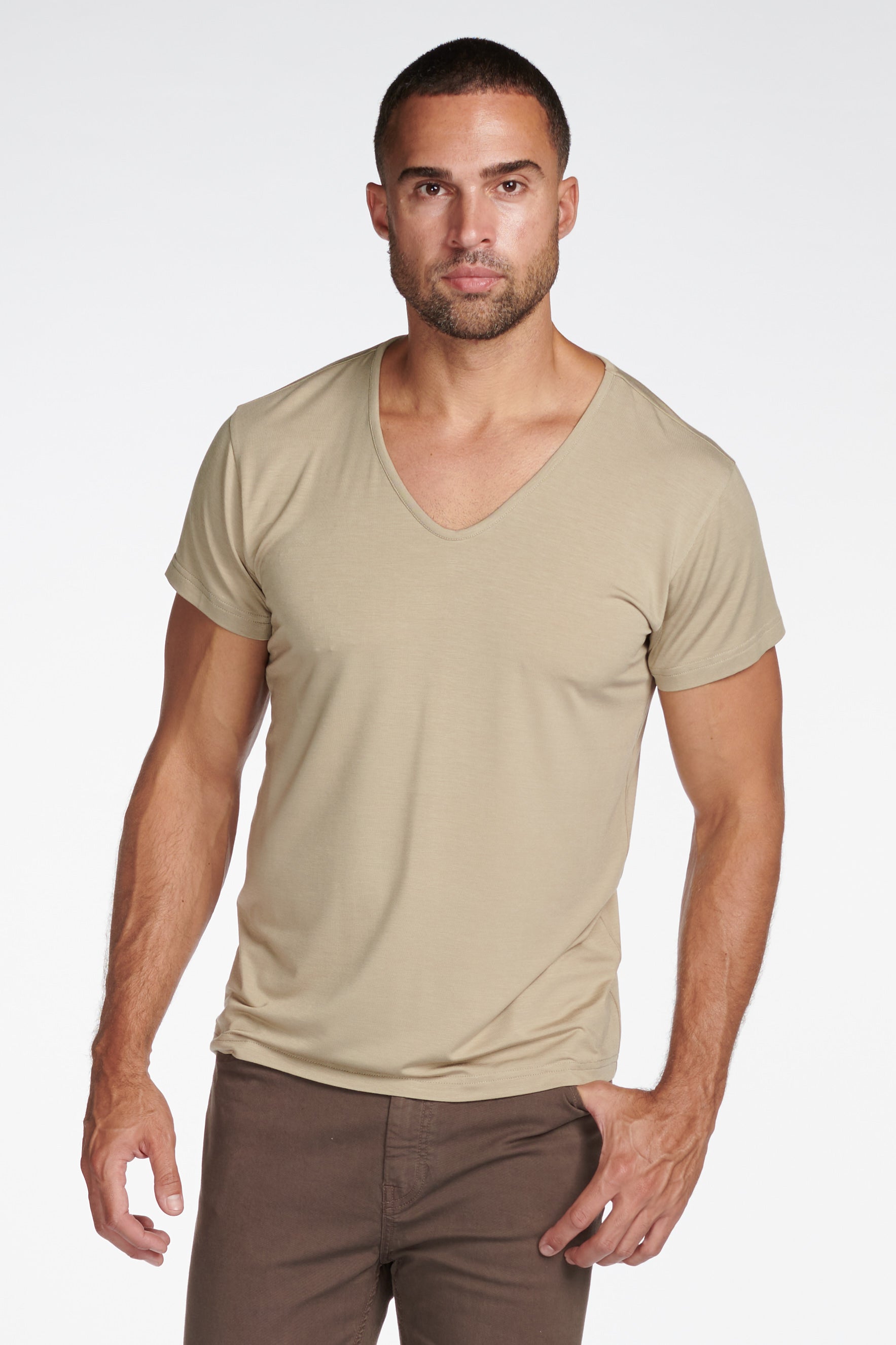 Men's Modal Modern V-Neck Tee Shirt – Mika Jaymes