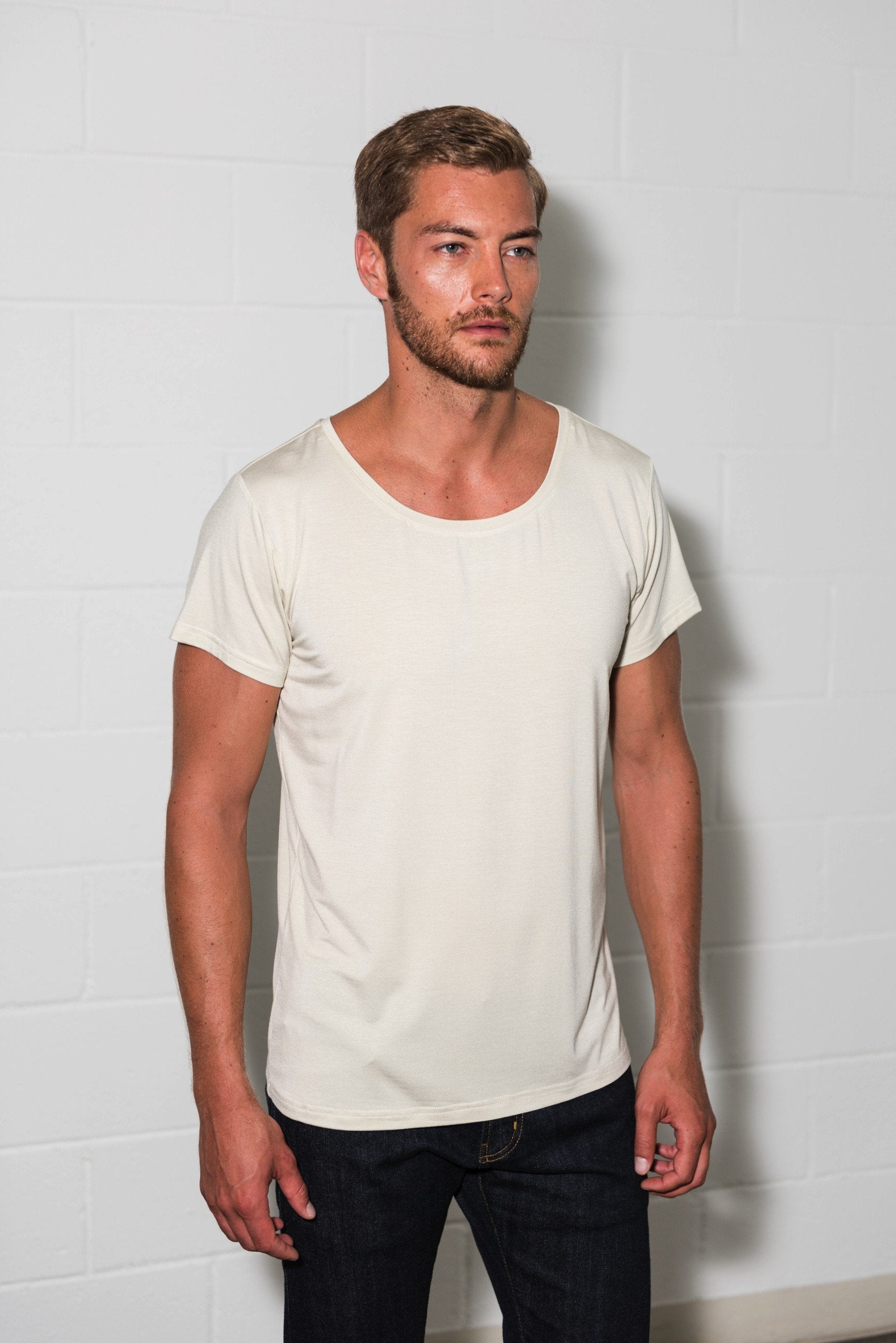 Men's Modal Wide Neck Slim Fit Tee – Mika Jaymes