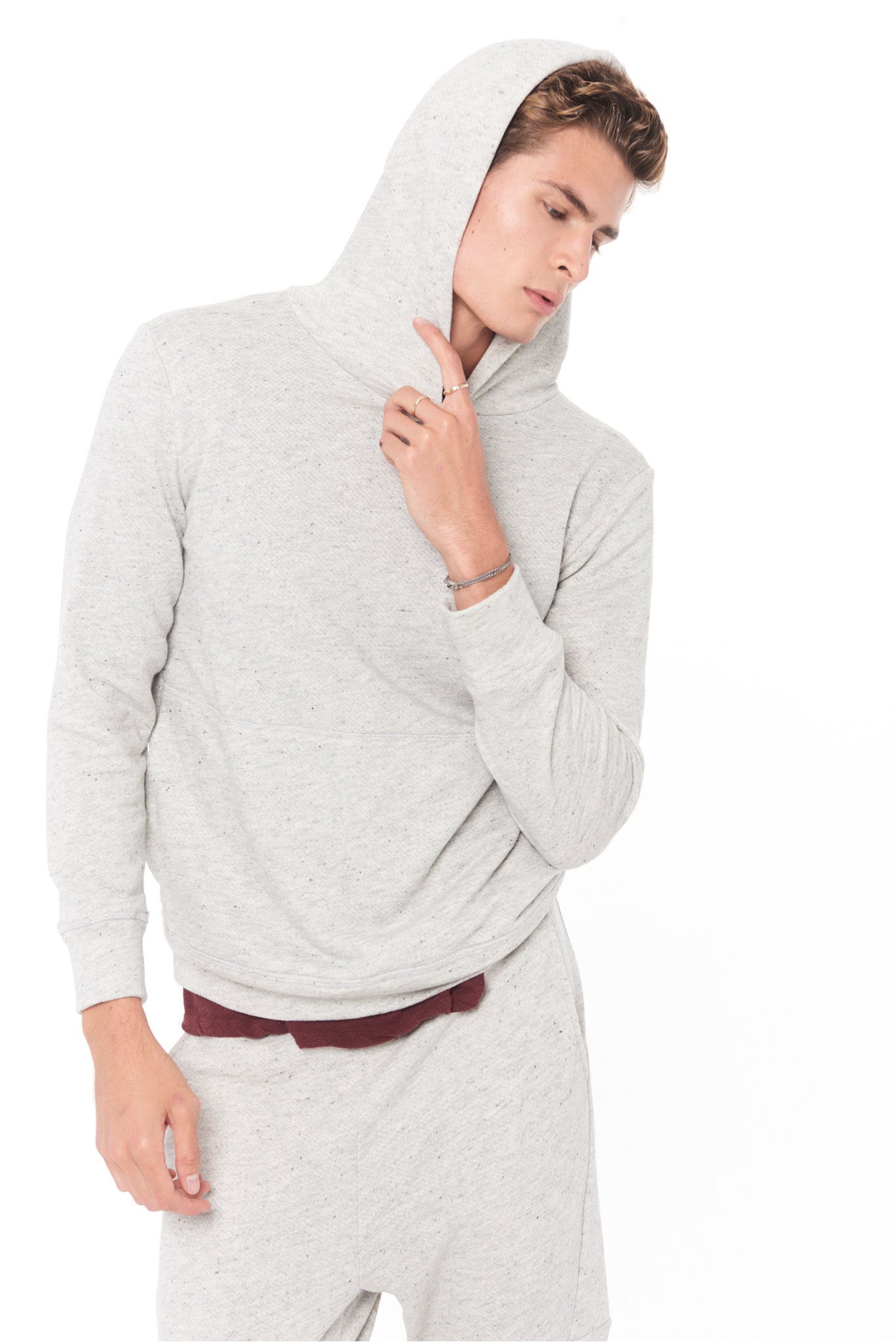 MEN'S LIGHT HEATHER GREY PULLOVER HOODIE – Mika Jaymes