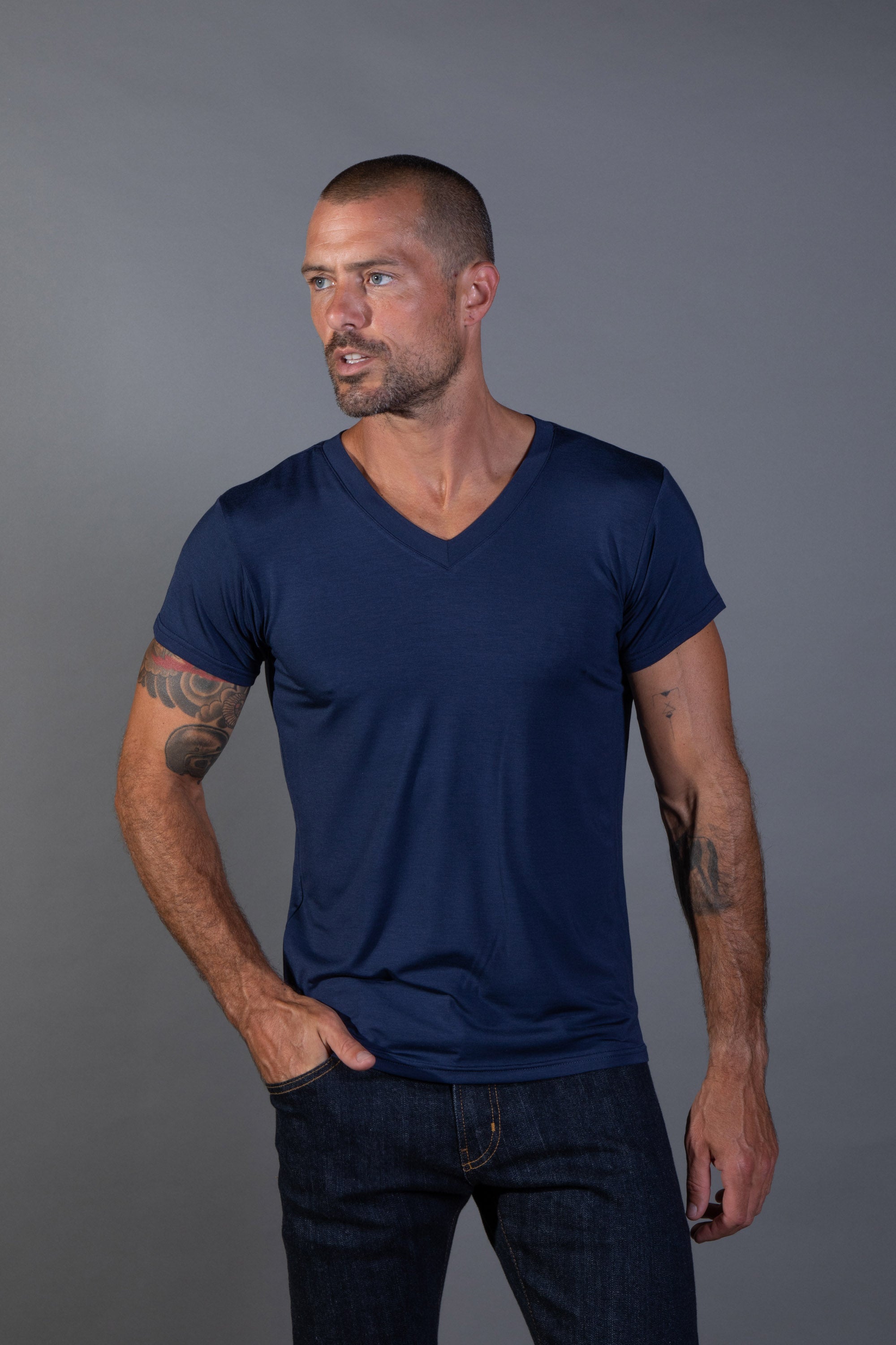 Men's Modal Classic V-Neck Modern Tee – Mika Jaymes