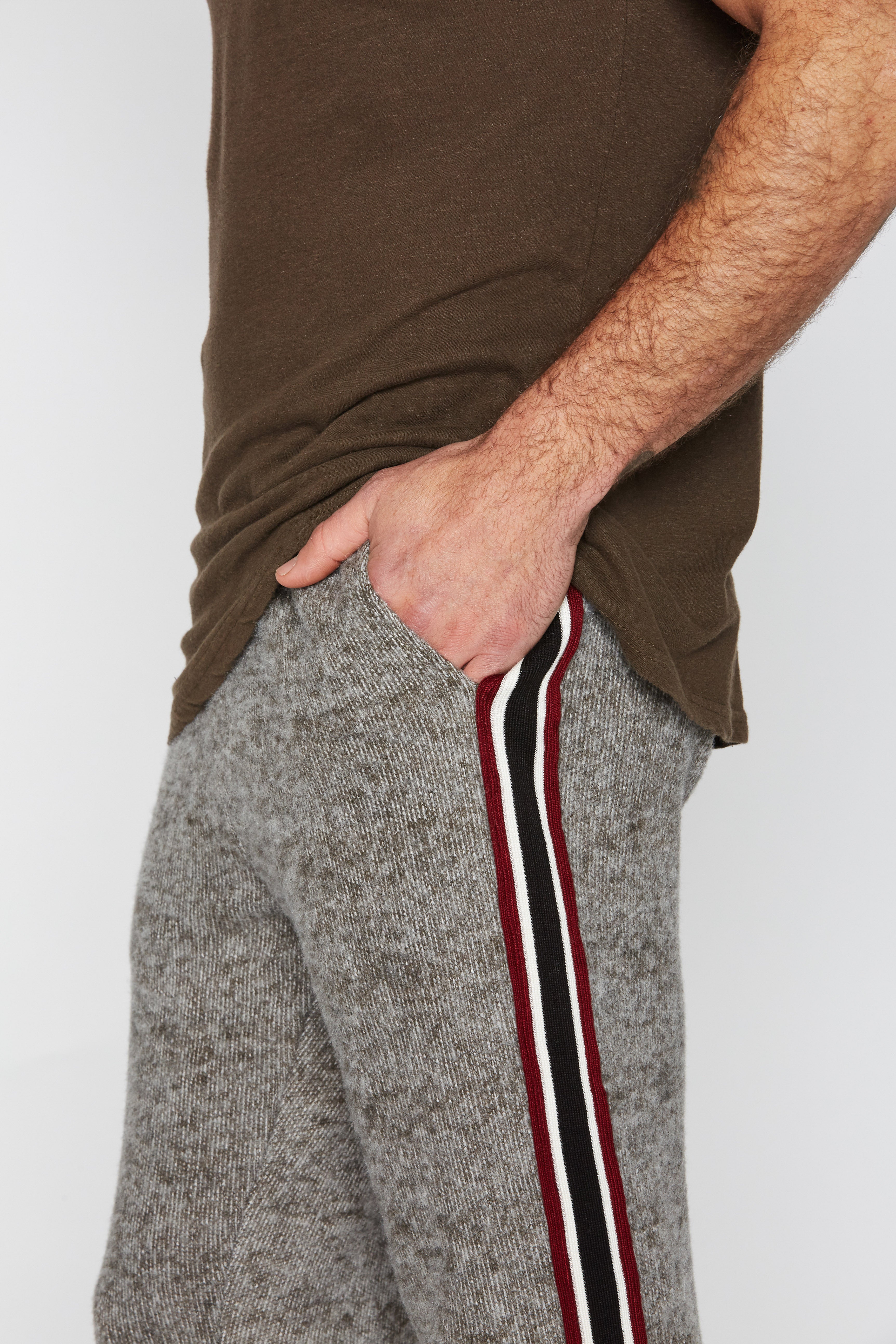 Men's Soft Knit Melange Stripe Side Pant – Mika Jaymes